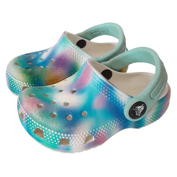 CROCS | Shoes | Crocs Clogs Toddler 6 Tie Dye Rainbow Pastel Swirl Slip ...